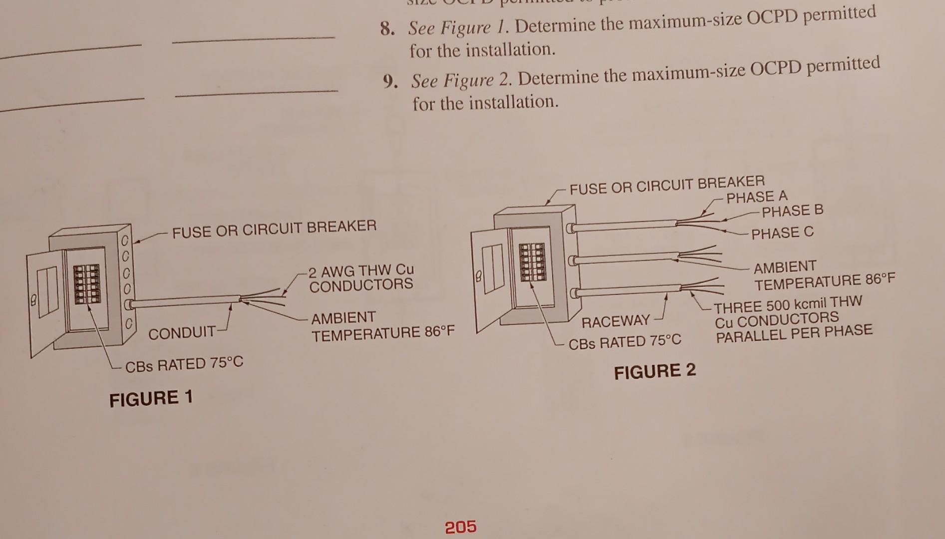 8. See Figure 1. Determine the maximum-size OCPD | Chegg.com