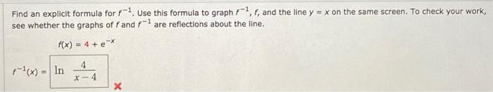 Solved Find an explicit formula for f-1. Use this formula to | Chegg.com