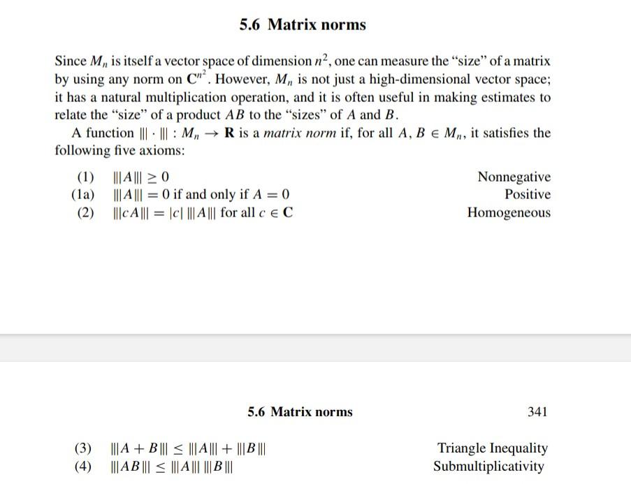 Solved Since Mn is itself a vector space of dimension n2, | Chegg.com