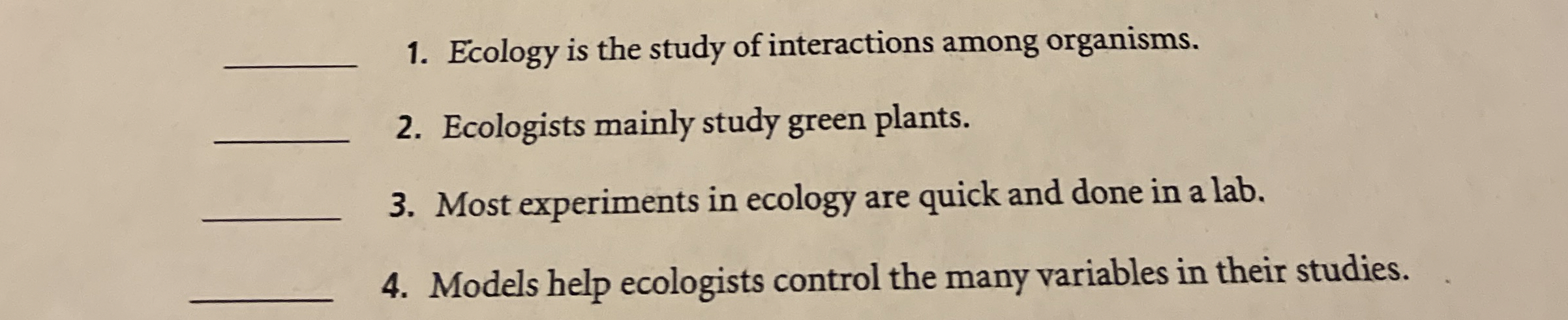 Solved Ecology is the study of interactions among | Chegg.com