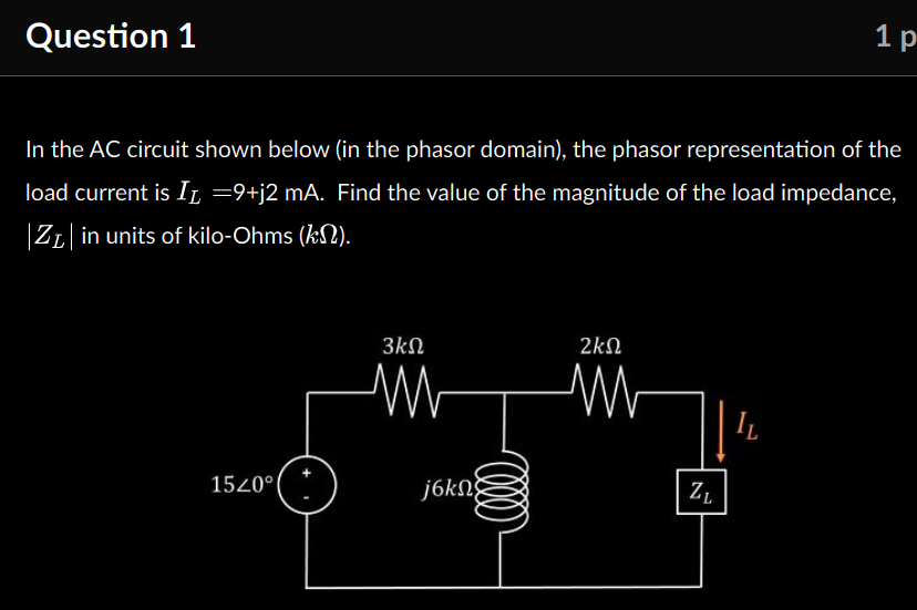 Solved In the AC circuit shown below (in the phasor domain), | Chegg.com