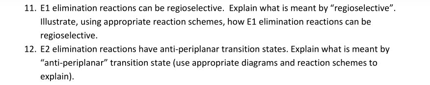 Solved E1 ﻿elimination reactions can be regioselective. | Chegg.com