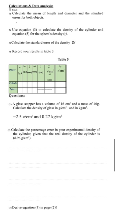 Solved Part III Measurement of density Now we know well how | Chegg.com