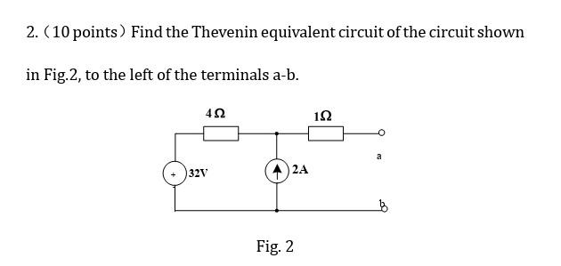 Solved 2. ( 10 points) Find the Thevenin equivalent circuit | Chegg.com