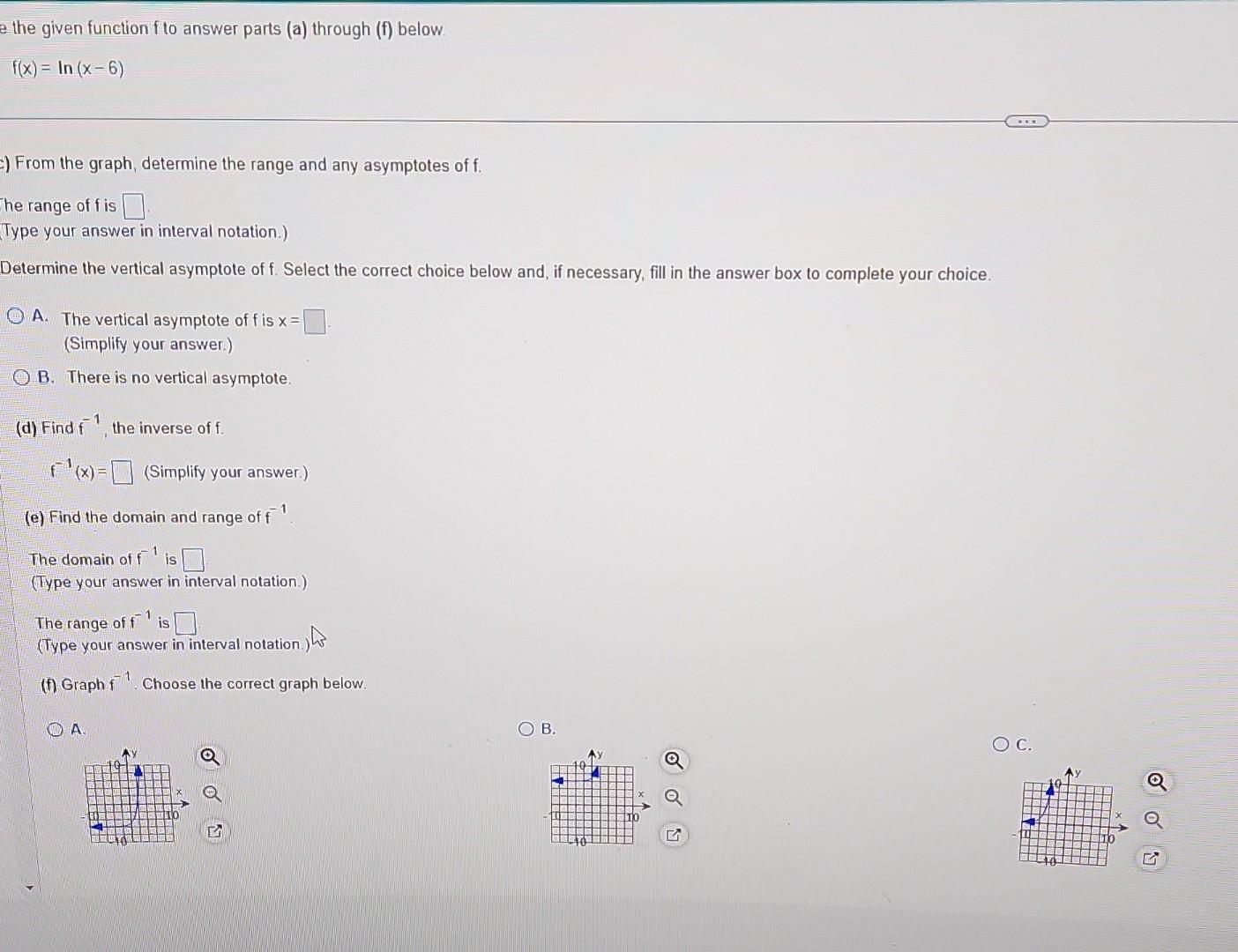 Solved Use the given function f to answer parts (a) through | Chegg.com