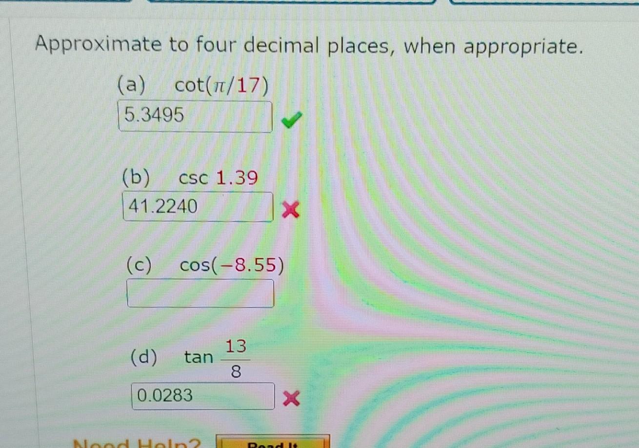 Solved Approximate to four decimal places, when appropriate. | Chegg.com