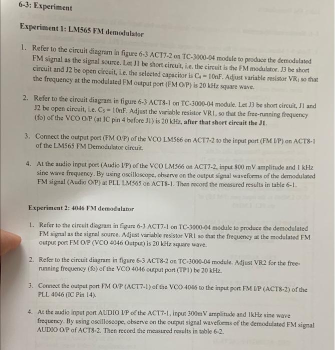 BAFT3003 Fundamental of Telecommunication LAB 6 FM | Chegg.com