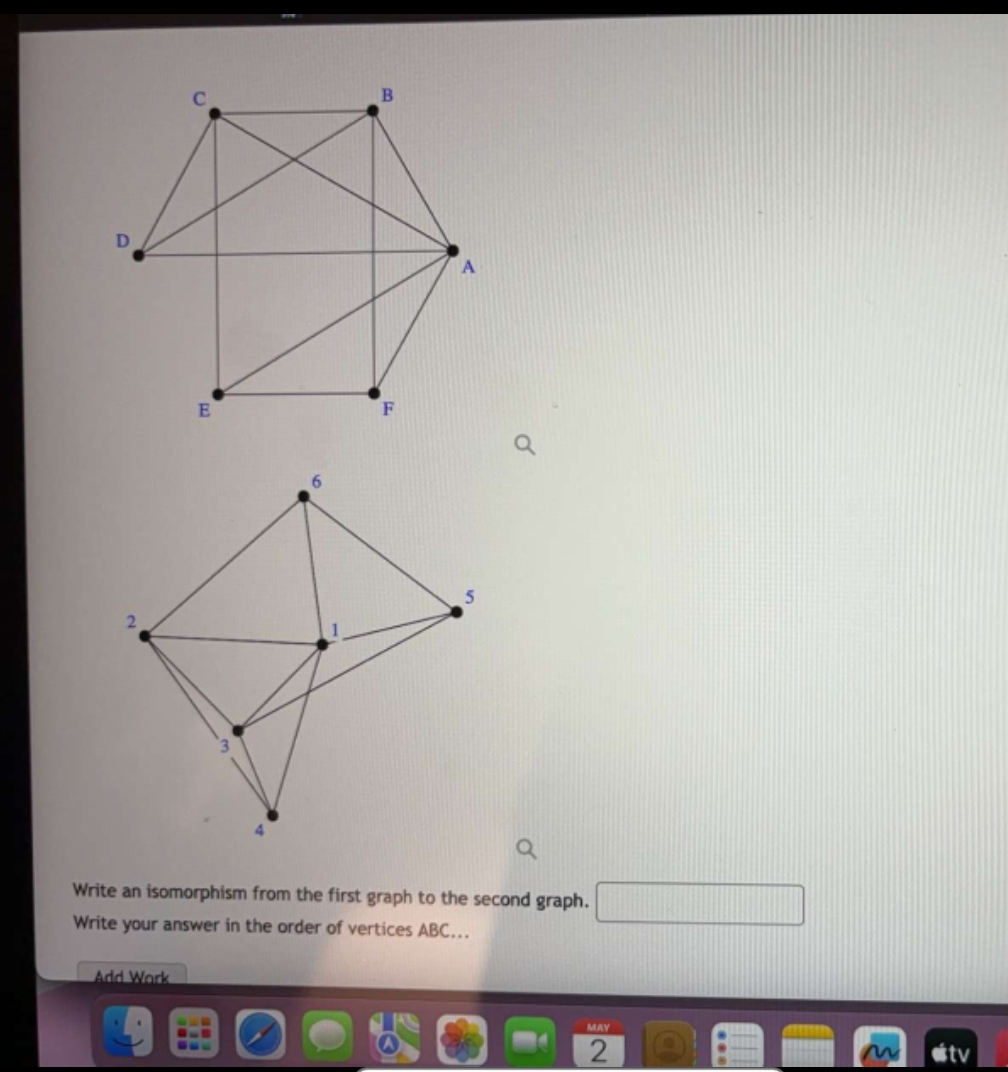 Solved Write an isomorphism from the first graph to the | Chegg.com