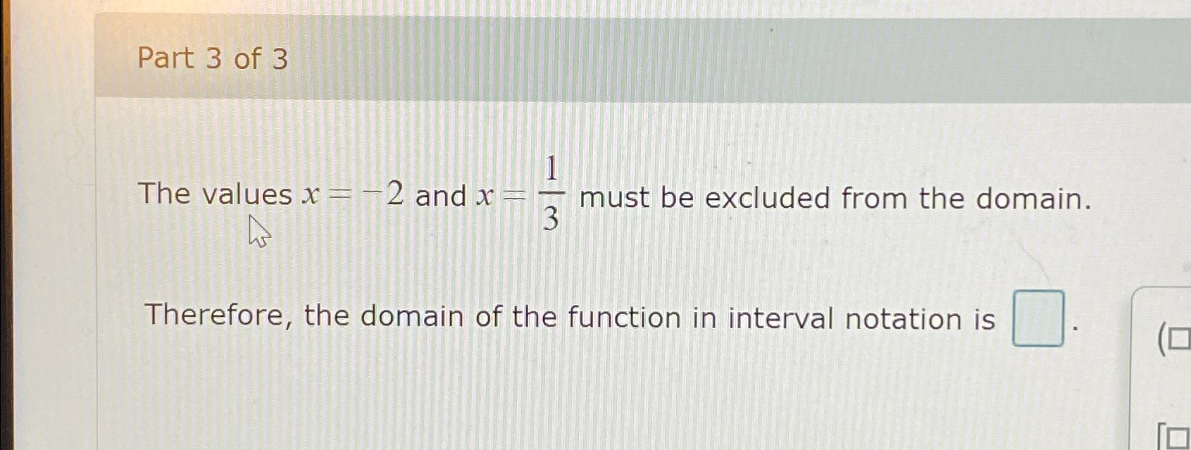 Solved The values x=-2 ﻿and x=13 ﻿must be excluded from the | Chegg.com