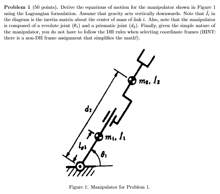 Solved Problem 1 ( 50 ﻿points). ﻿Derive the equations of | Chegg.com