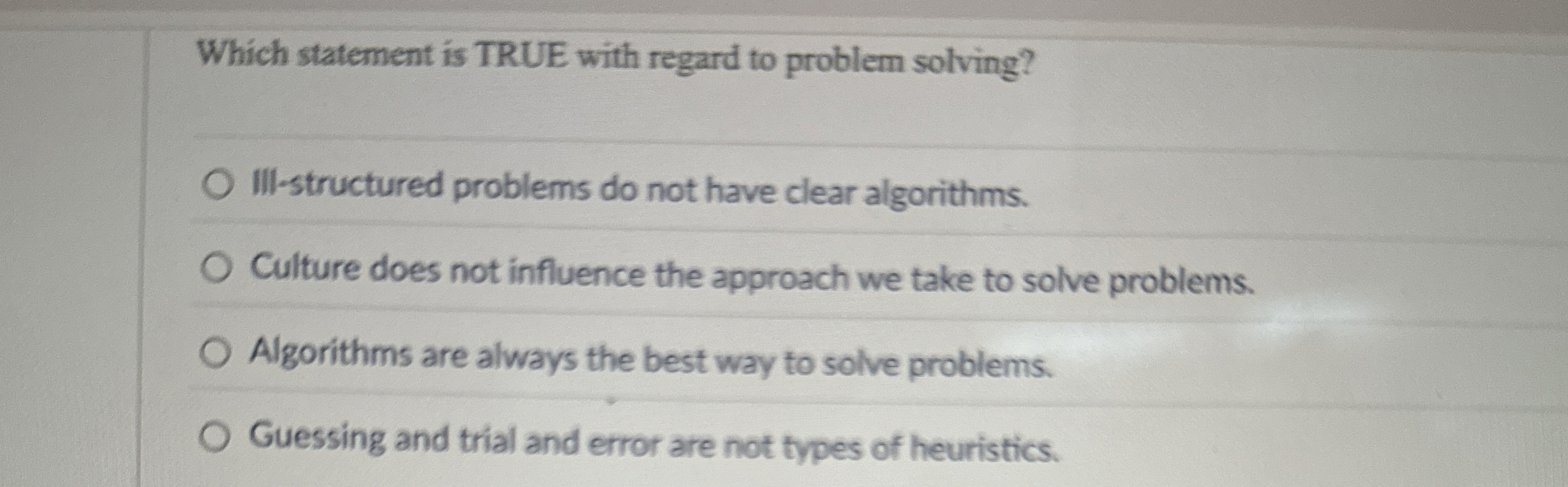 Solved Which statement is TRUE with regard to problem | Chegg.com