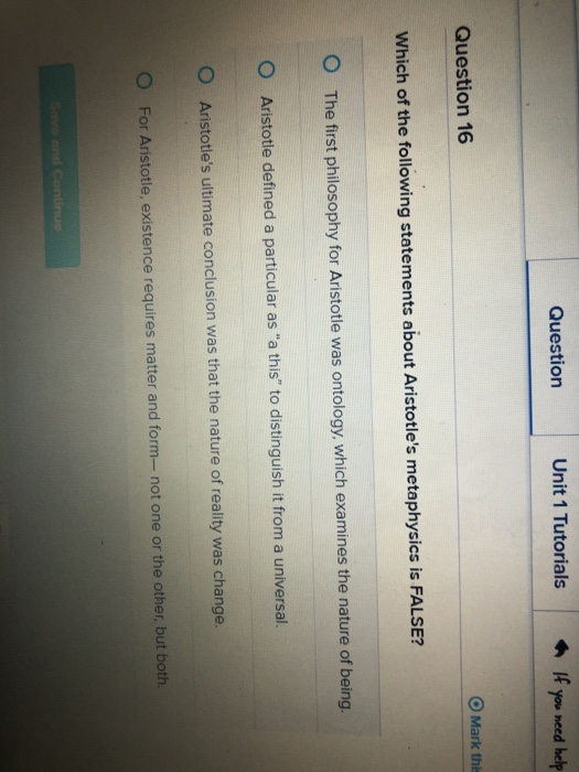Question Unit 1 Tutorials If you need help Mark this | Chegg.com
