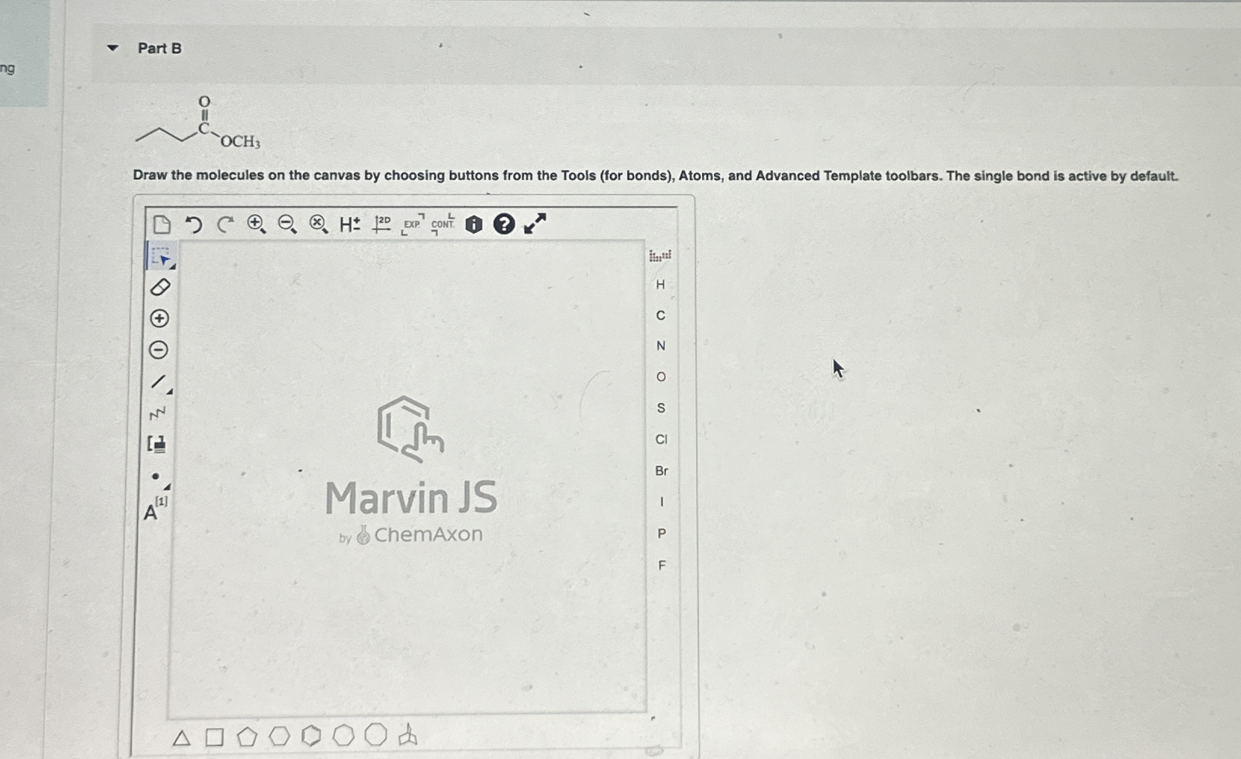 Solved Part BDraw the molecules on the canvas by choosing | Chegg.com