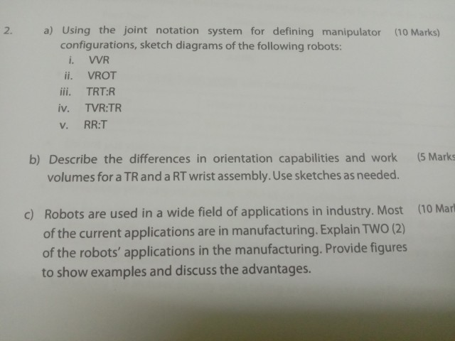 Solved 2. a) Using the joint notation system for defining | Chegg.com