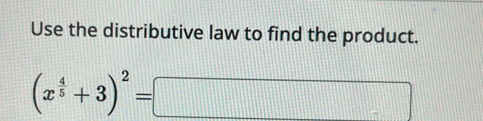 Solved Use the distributive law to find the | Chegg.com