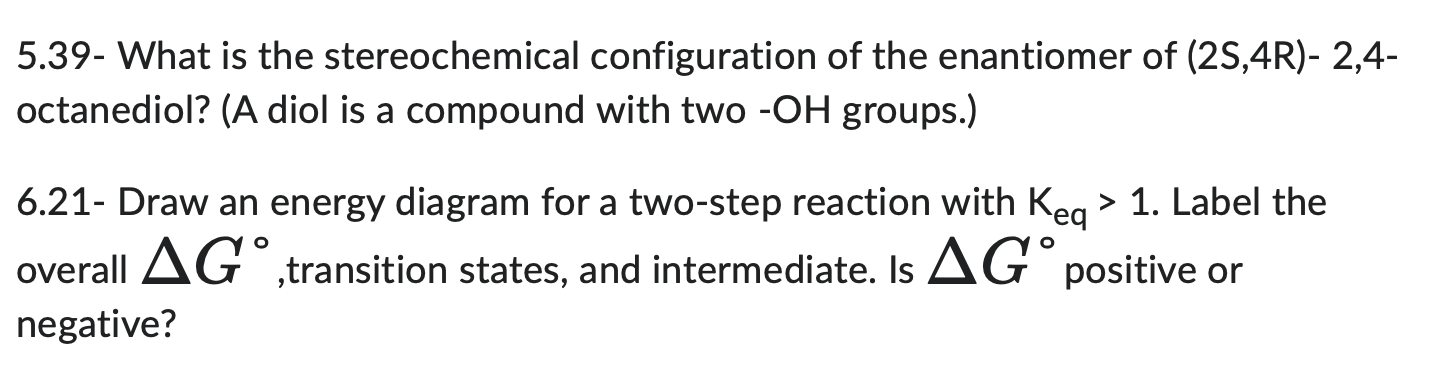 Solved 5.39- ﻿What is the stereochemical configuration of | Chegg.com