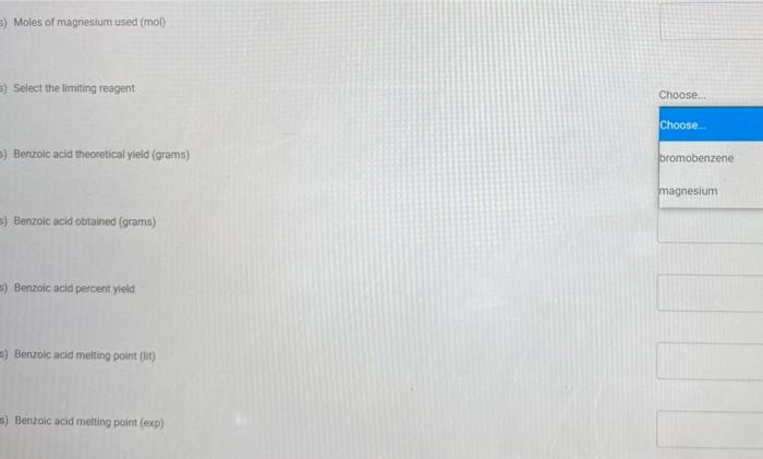 Data And Report Submission - Grignard Reaction | Chegg.com