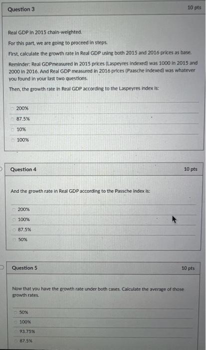 Solved Real GDP in 2015 chain-weighted. For this part, we | Chegg.com