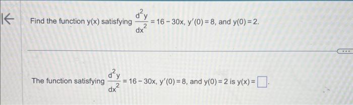 Solved Find the function y(x) satisfying | Chegg.com