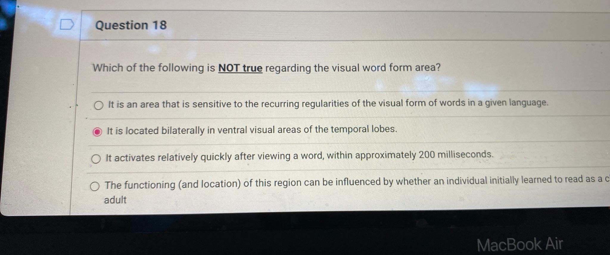 Solved Question 18Which of the following is NOT true | Chegg.com