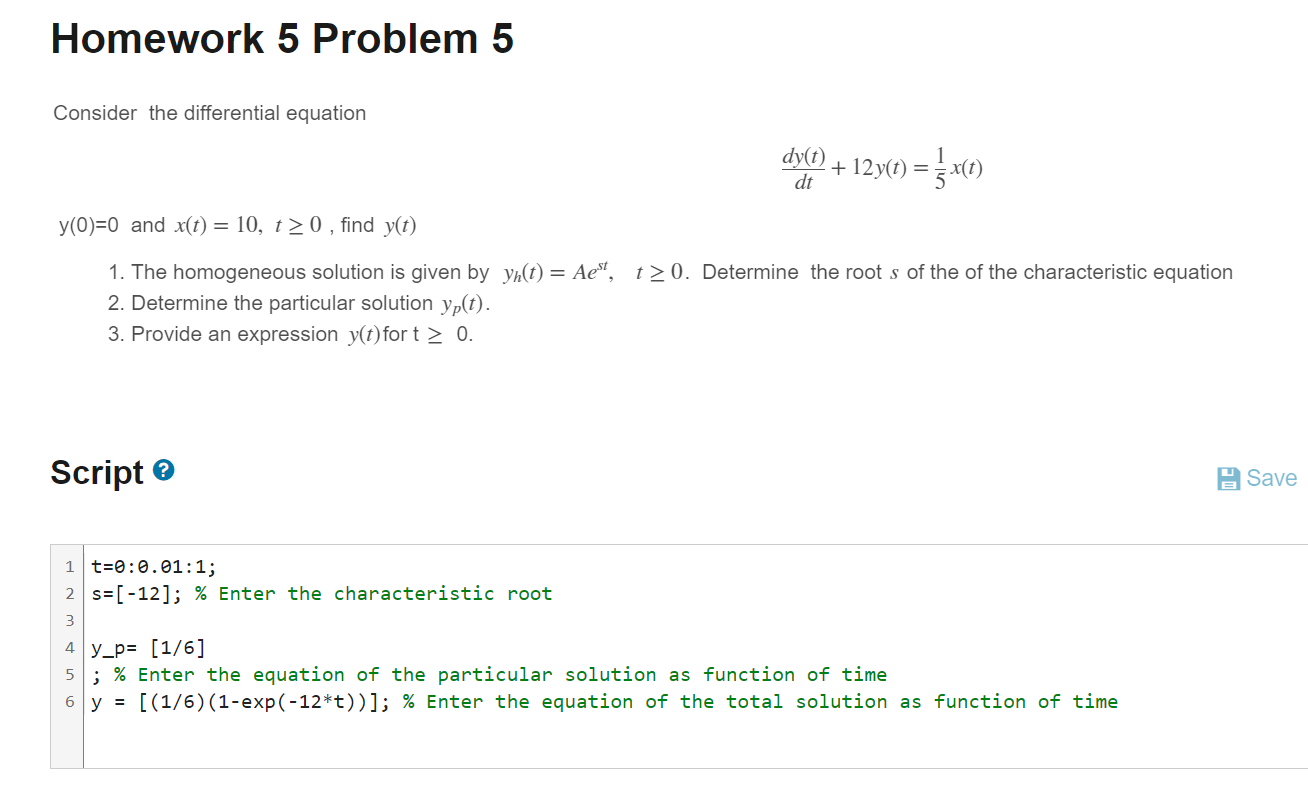 Solved Homework 5 ﻿Problem 5Consider the differential | Chegg.com