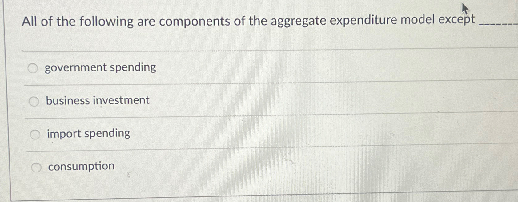 Solved All of the following are components of the aggregate | Chegg.com