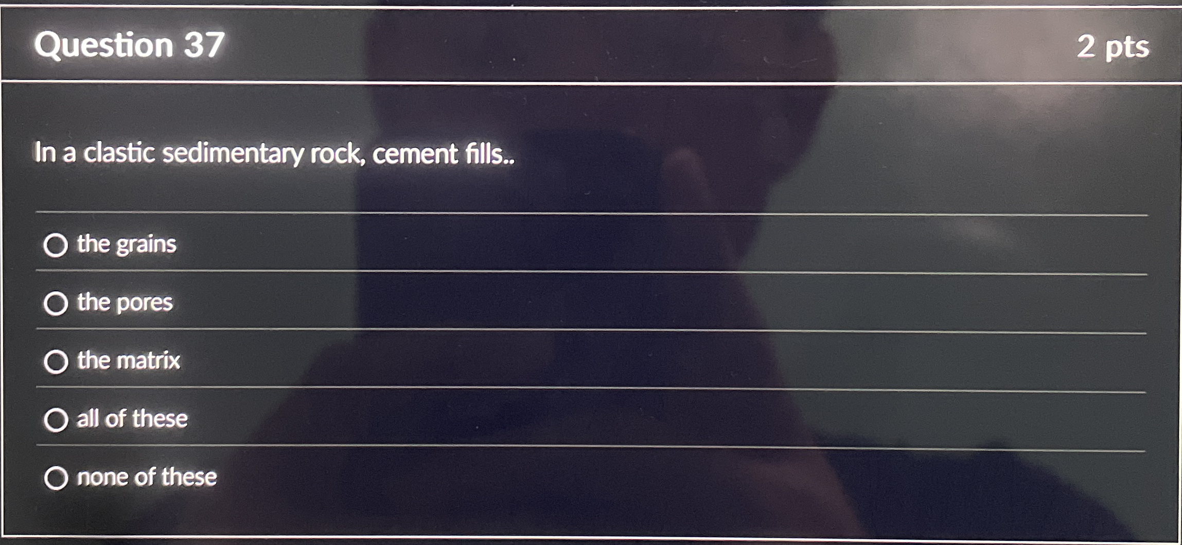 Solved Question 372 ﻿ptsIn a clastic sedimentary rock, | Chegg.com