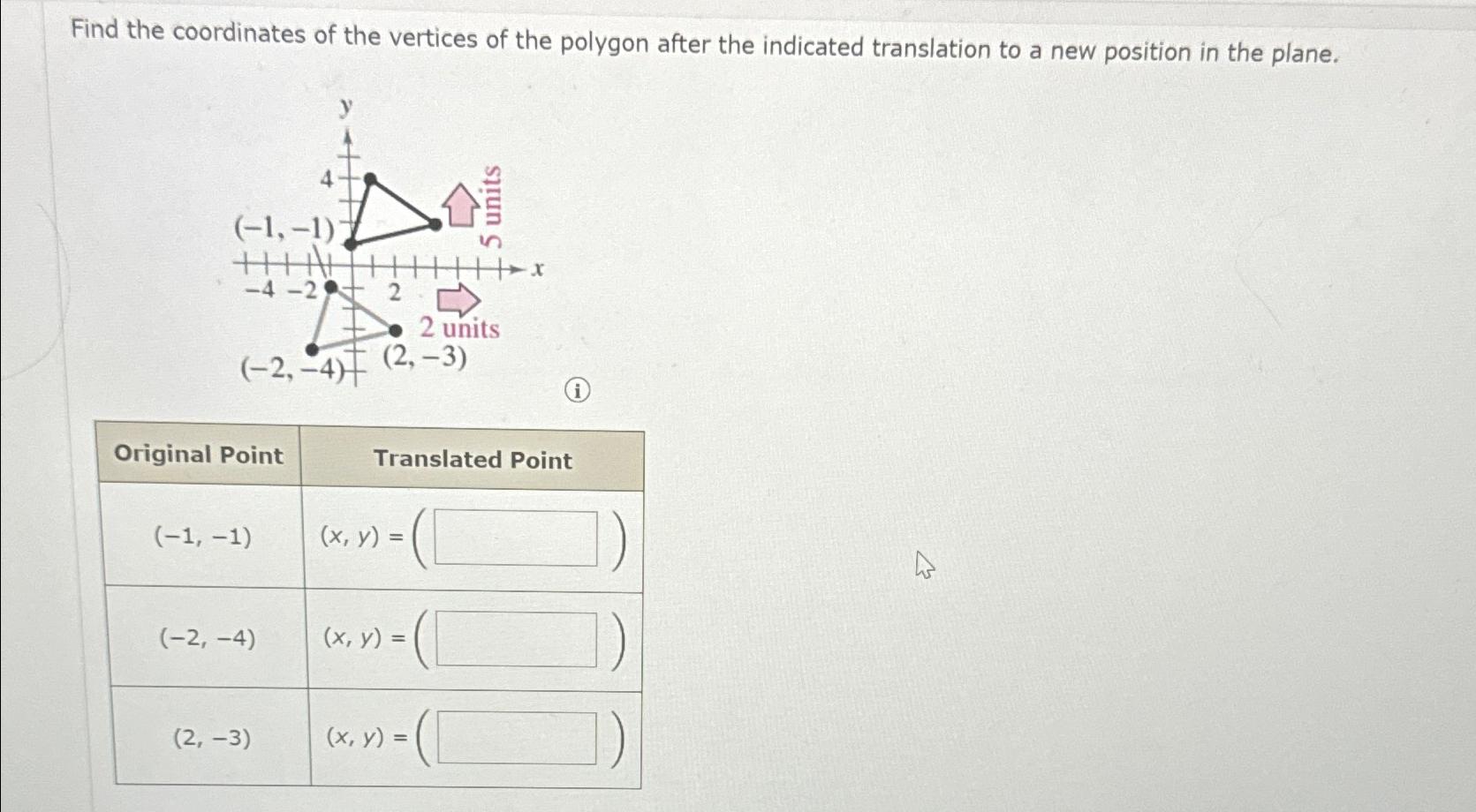 Solved Find The Coordinates Of The Vertices Of The Polygon