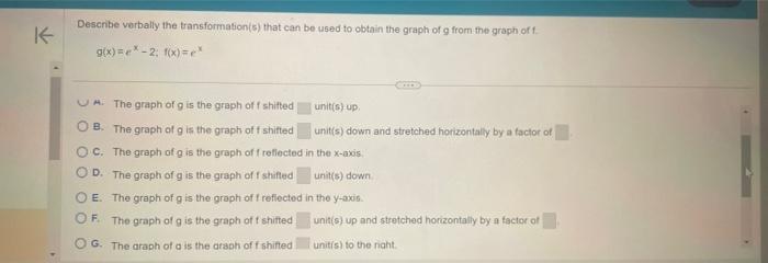 Solved Describe verbally the transformation(s) that can be | Chegg.com