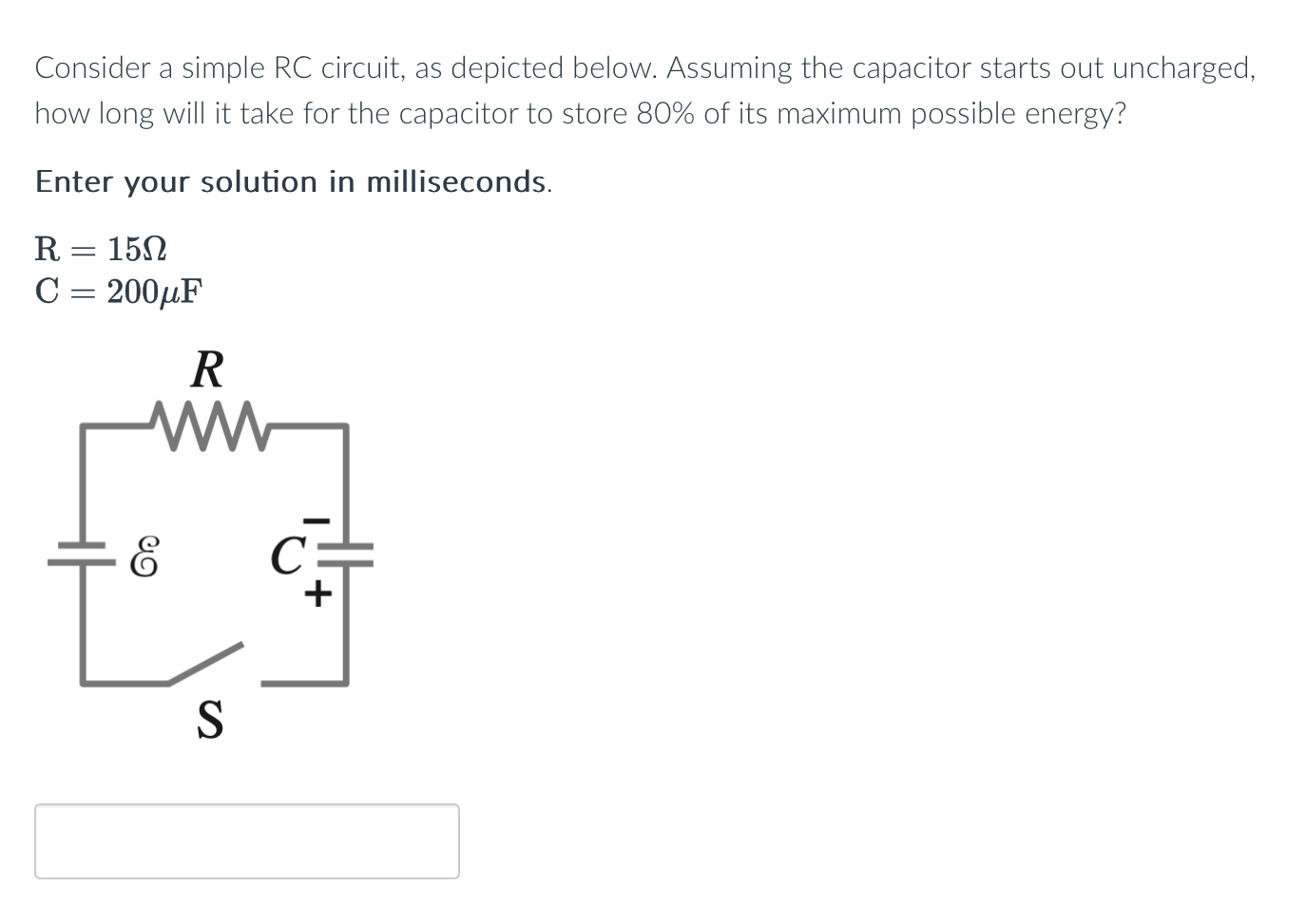 Solved Consider a simple RC circuit, as depicted below. | Chegg.com