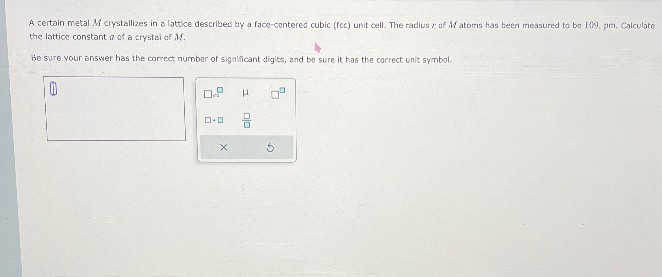 Solved A certain metal M ﻿crystallizes in a lattice | Chegg.com