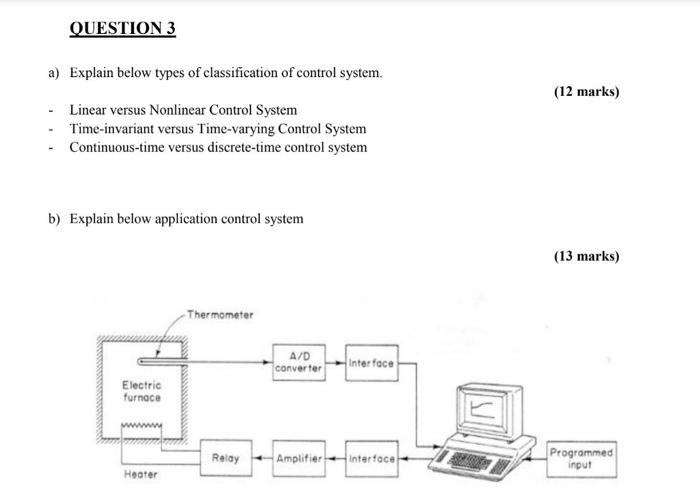 Solved a) Explain below types of classification of control | Chegg.com