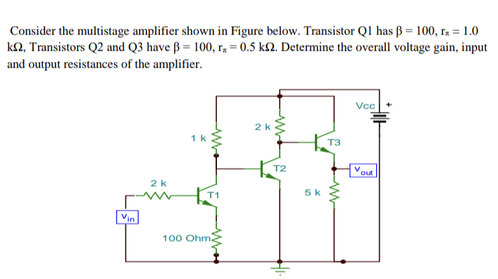 Solved Consider the multistage amplifier shown in Figure | Chegg.com