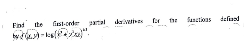Solved Find the first-order partial derivatives for the | Chegg.com
