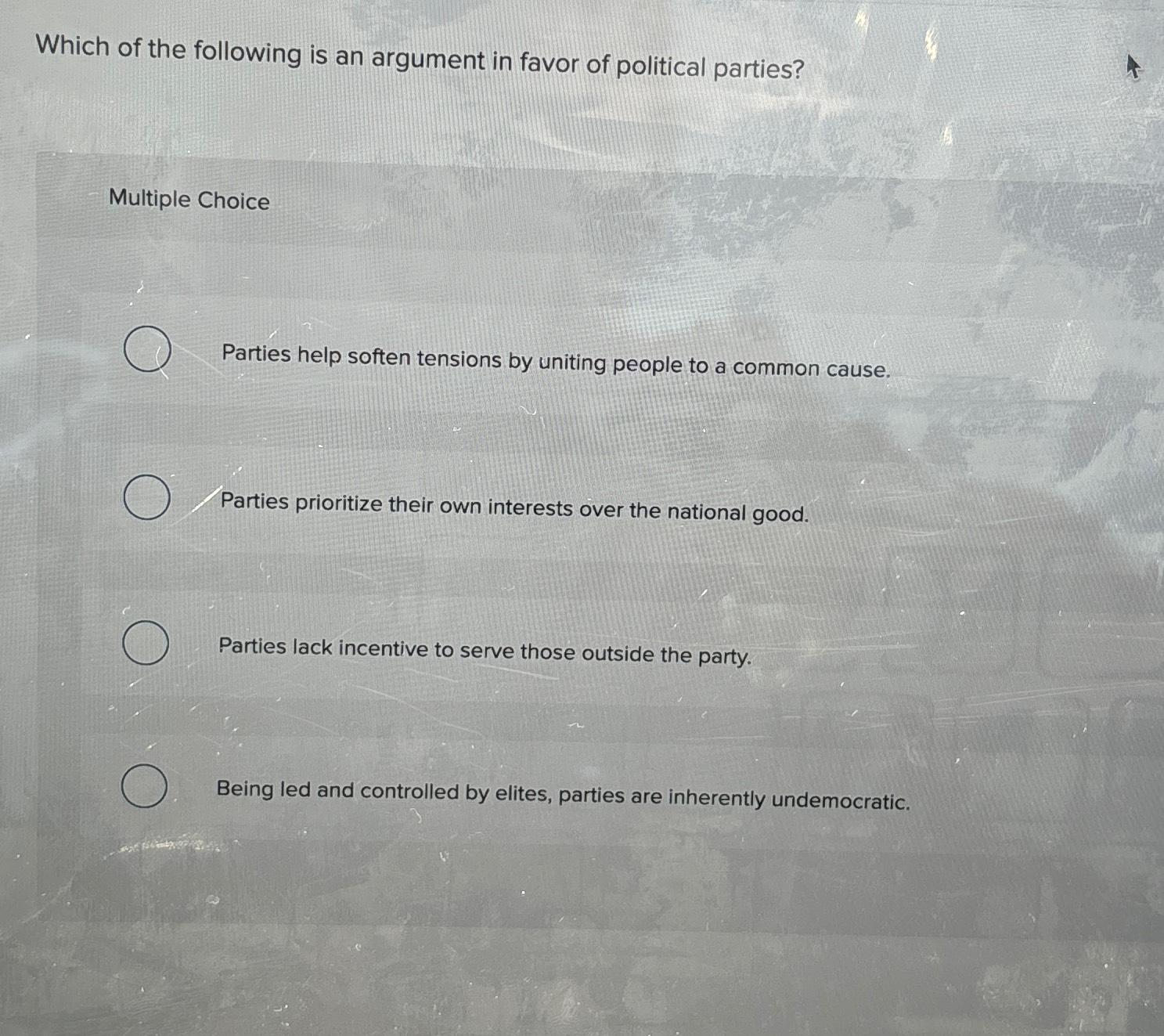 Solved Which of the following is an argument in favor of | Chegg.com