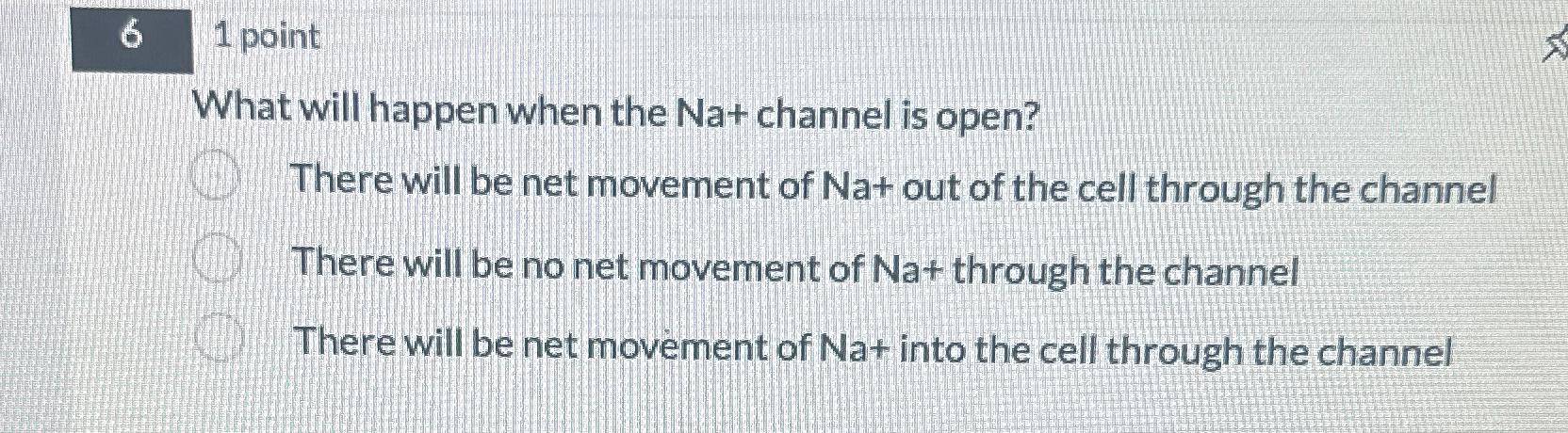 Solved 61 ﻿pointWhat will happen when the Na+ ﻿channel is | Chegg.com