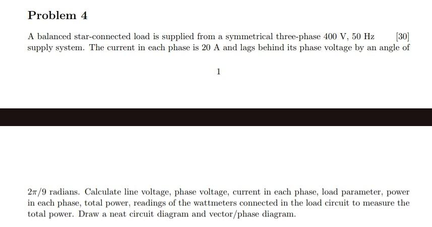 Solved A balanced star-connected load is supplied from a | Chegg.com