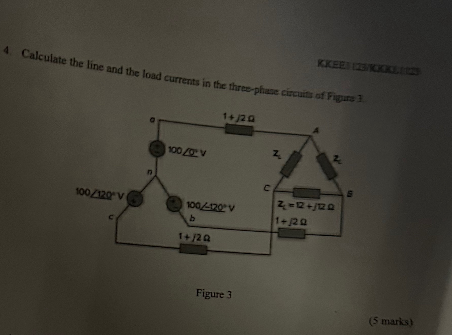 Solved Calculate the line and the load currents in the | Chegg.com