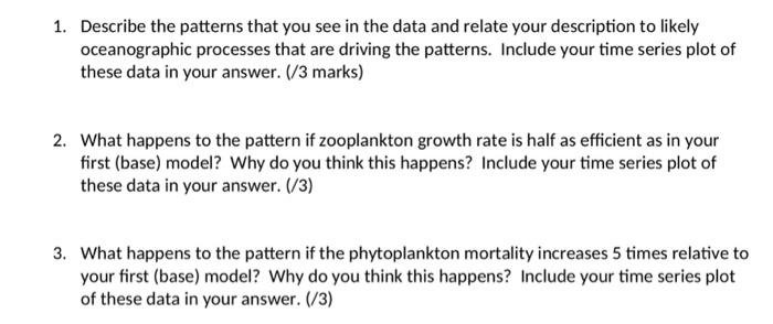 Solved 1. Describe the patterns that you see in the data and | Chegg.com