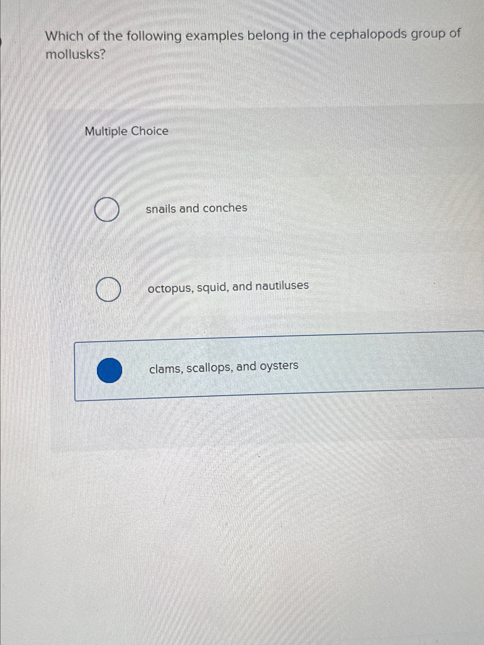 Solved Which of the following examples belong in the | Chegg.com
