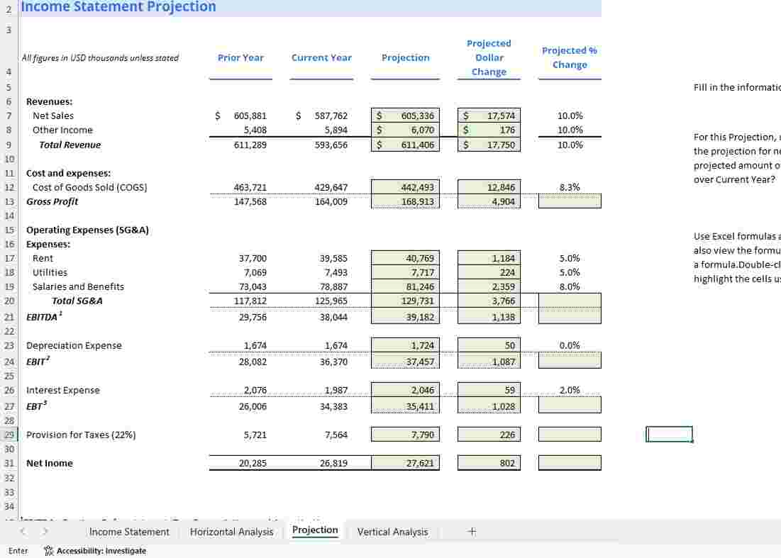 Solved how do I get the projected % ﻿change? 2 ﻿Income | Chegg.com