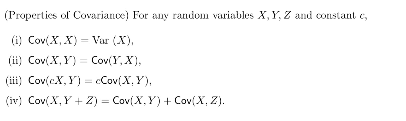 Solved (Properties of Covariance) ﻿For any random variables | Chegg.com