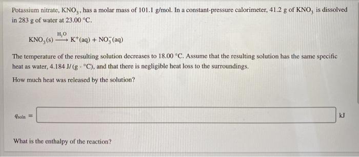 Solved Use the heat of solution interactive to calculate the | Chegg.com