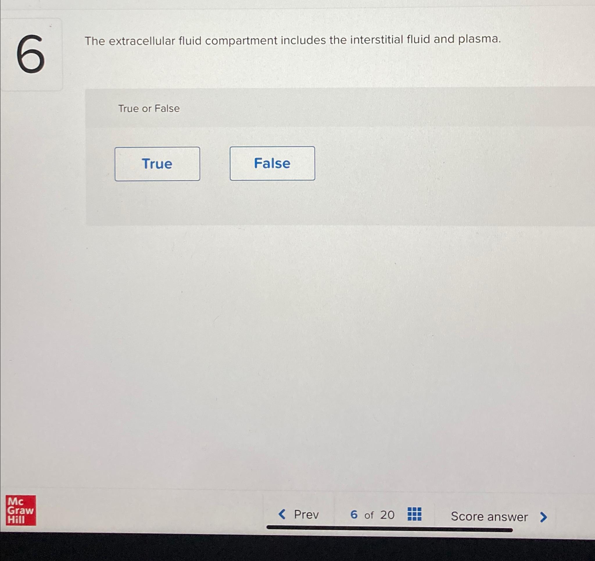Solved The extracellular fluid compartment includes the | Chegg.com