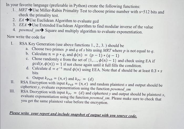 Solved In your favorite language (preferable in Python) | Chegg.com