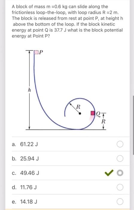 Solved A block of mass m=0.6 kg can slide along the | Chegg.com