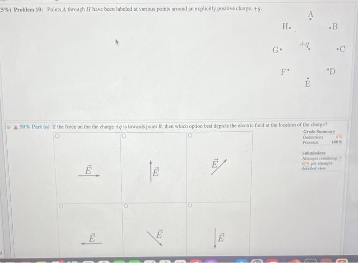 Solved 55) Problem 10: Points A through H have been labeled | Chegg.com