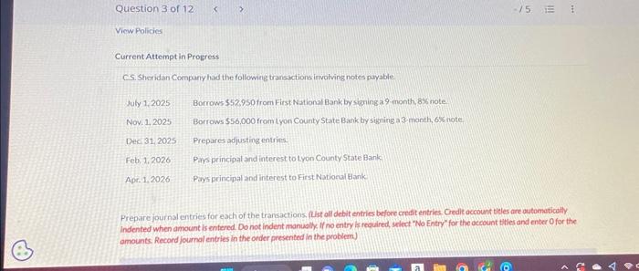 Solved C5. Sheridan Company had the following transactions | Chegg.com