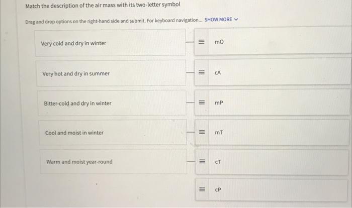 Solved Drag and drop options on the right-hand side and | Chegg.com