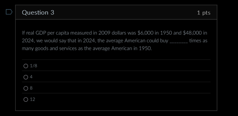 Solved Question 31 ﻿ptsIf real GDP per capita measured in | Chegg.com
